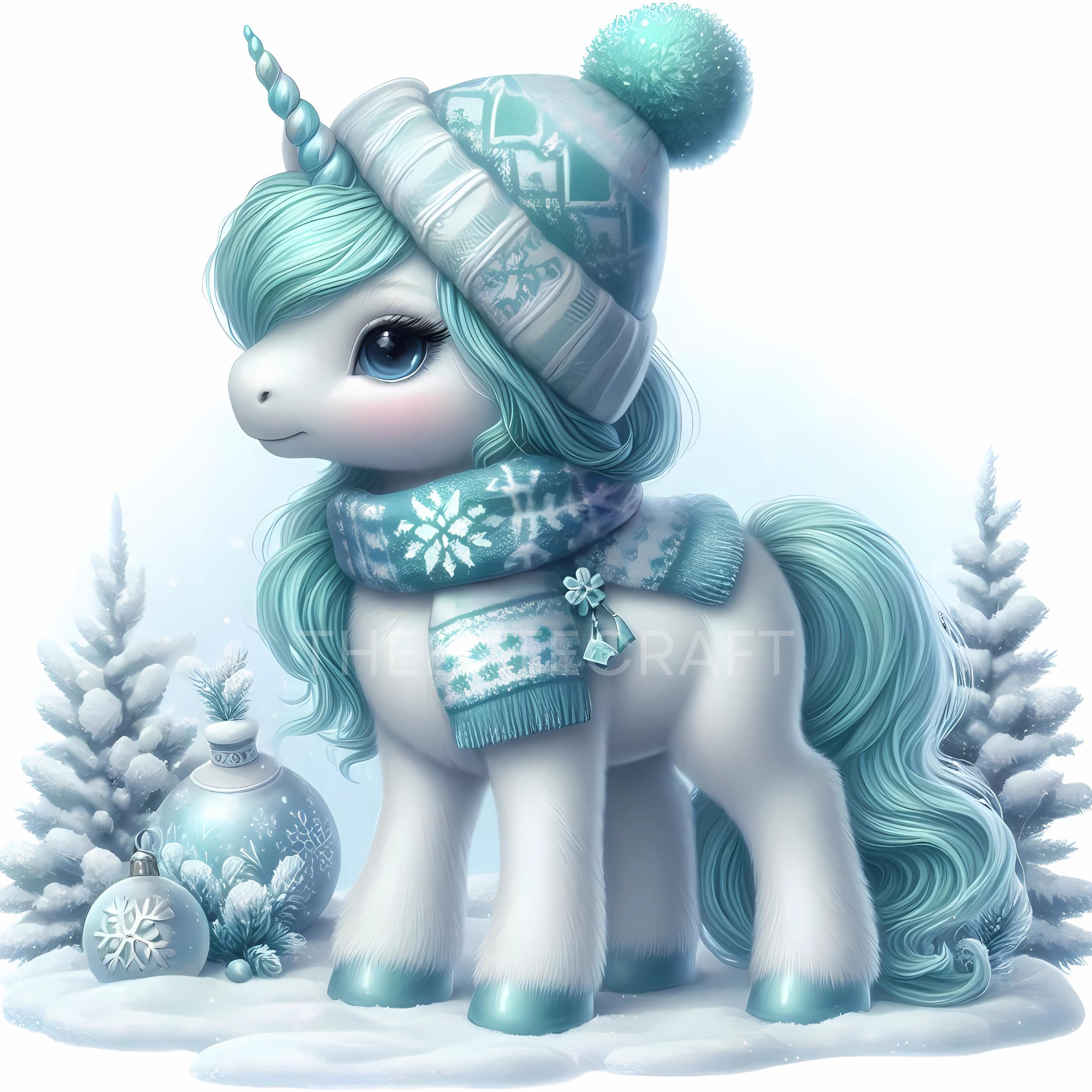 Christmas Winter Unicorns Clipart | High Quality 300 DPI Jpegs ...