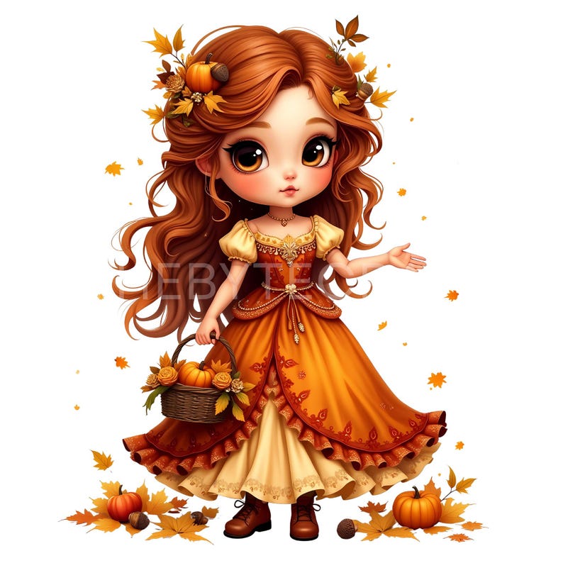 Autumn Princess, Birthday Princess, Fall Princess, Princess Clipart ...