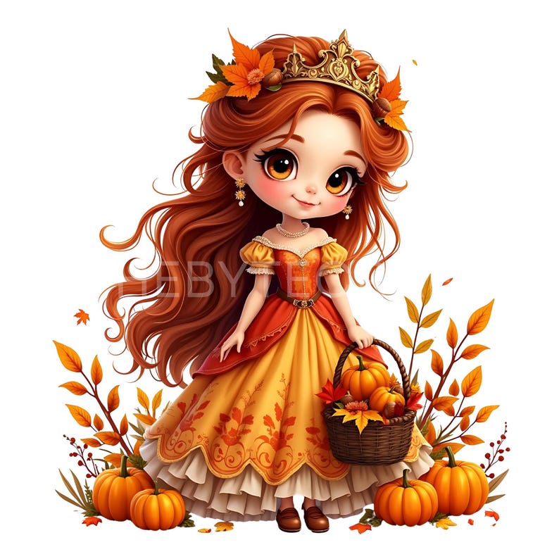 Autumn Princess Birthday Princess Fall Princess Princess Clipart ...