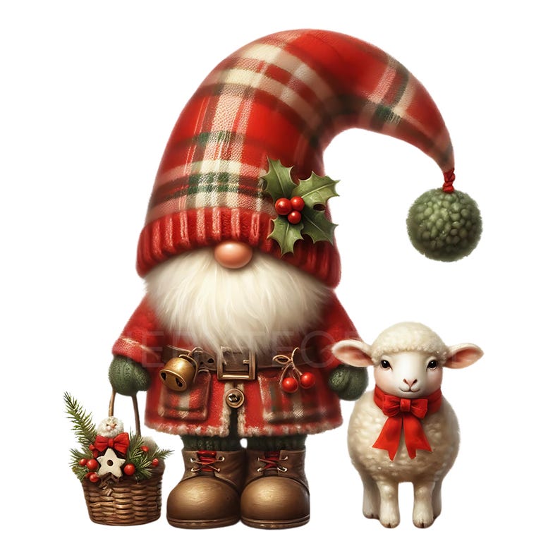 Christmas Gnome Clipart Bundle: Whimsical PNG Images (digital Download ...
