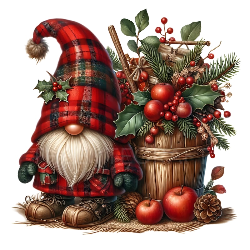 Christmas Gnome Clipart - Etsy