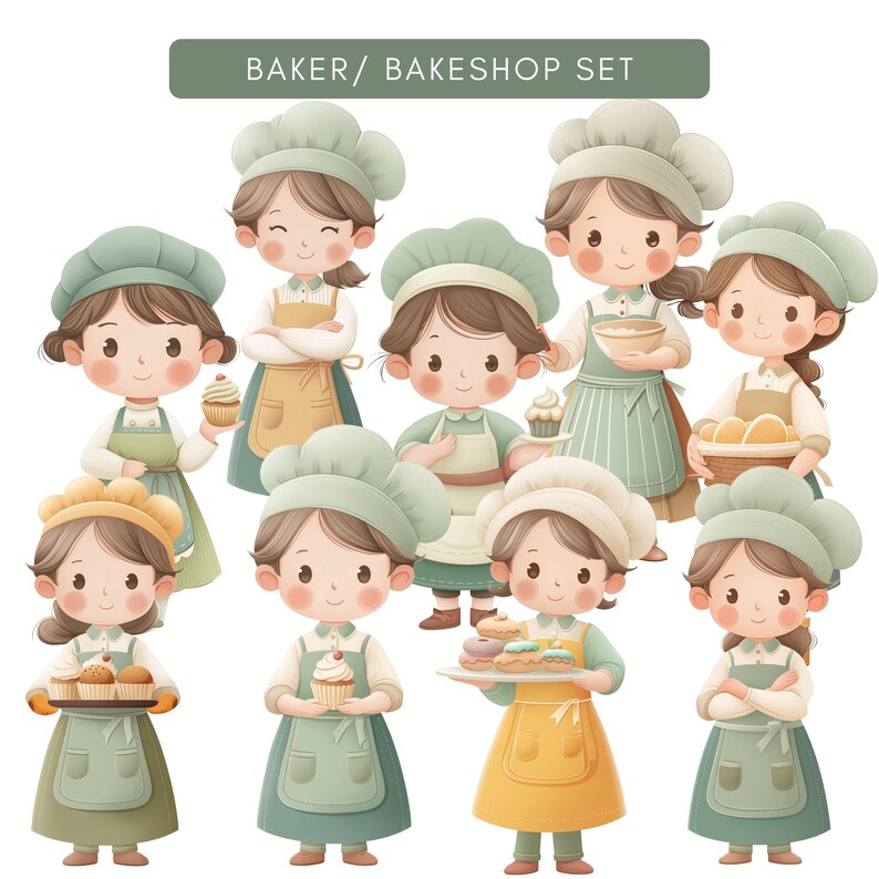 Kid Baker Clipart Set | Baking Boys & Girls PNG (digital Download) - Etsy