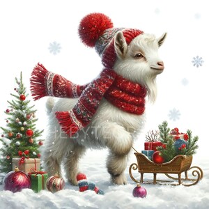 Christmas Goat Set of 10 | High Quality 300 DPI Jpegs | Christmas ...