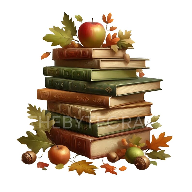 Autumn Books Clipart PNG, Fall Book Clipart Bundle, Fall Books Clipart ...
