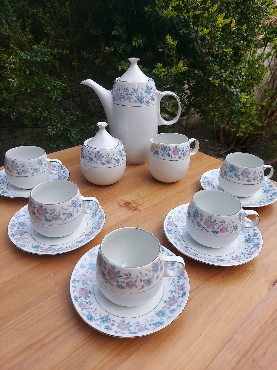 Rare 1960s Chodziez Full Coffee Set for 5 - 13 Pieces - Collectible - Vintage Teacup and Saucer ...