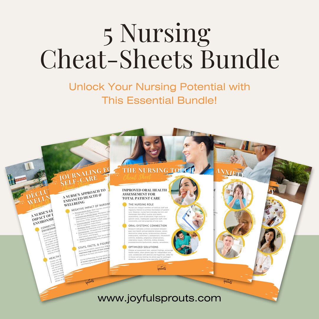 5 Nursing Cheat-sheets Bundle - Etsy