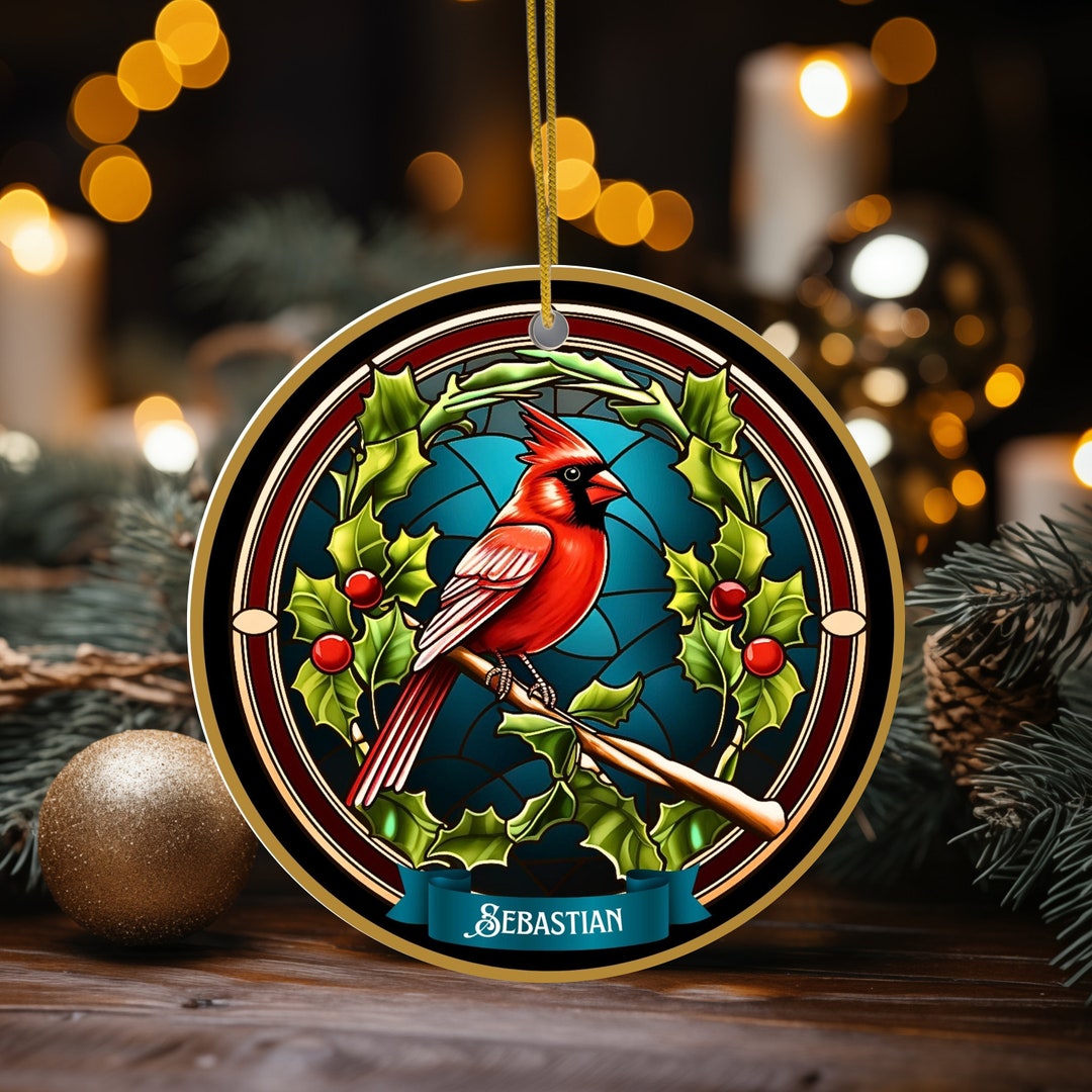 Personalized Red Cardinal Bird Christmas Ornaments - Etsy