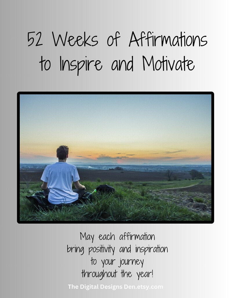 52 Weeks of Affirmations to Inspire and Motivate - Digital Download - Etsy
