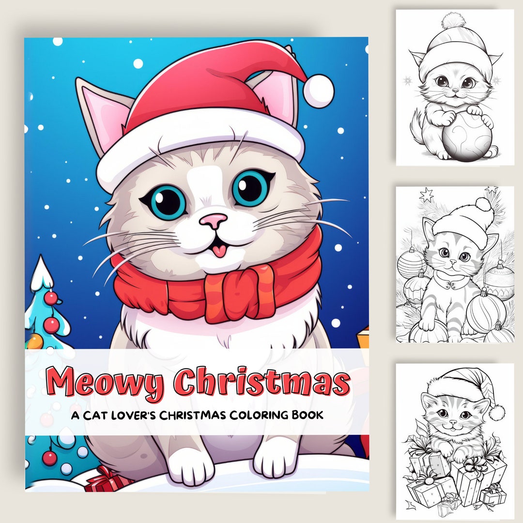 Christmas Kittens Coloring Pages 25-page Instant Digital Download - Etsy