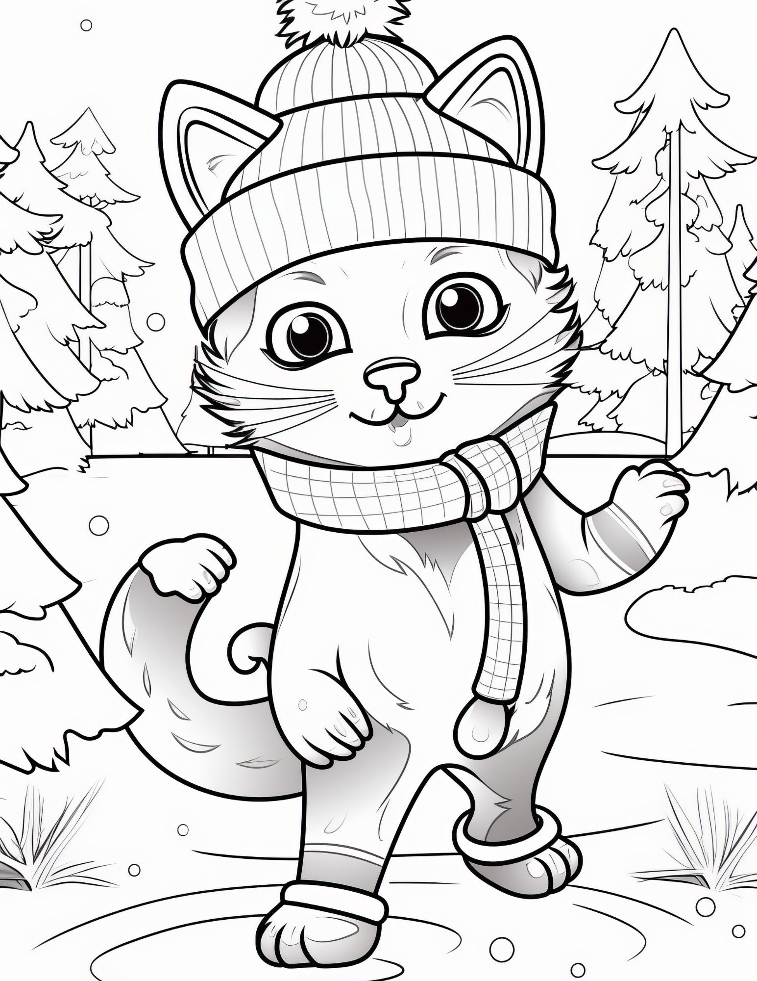 Christmas Kittens Coloring Pages 25-page Instant Digital Download - Etsy