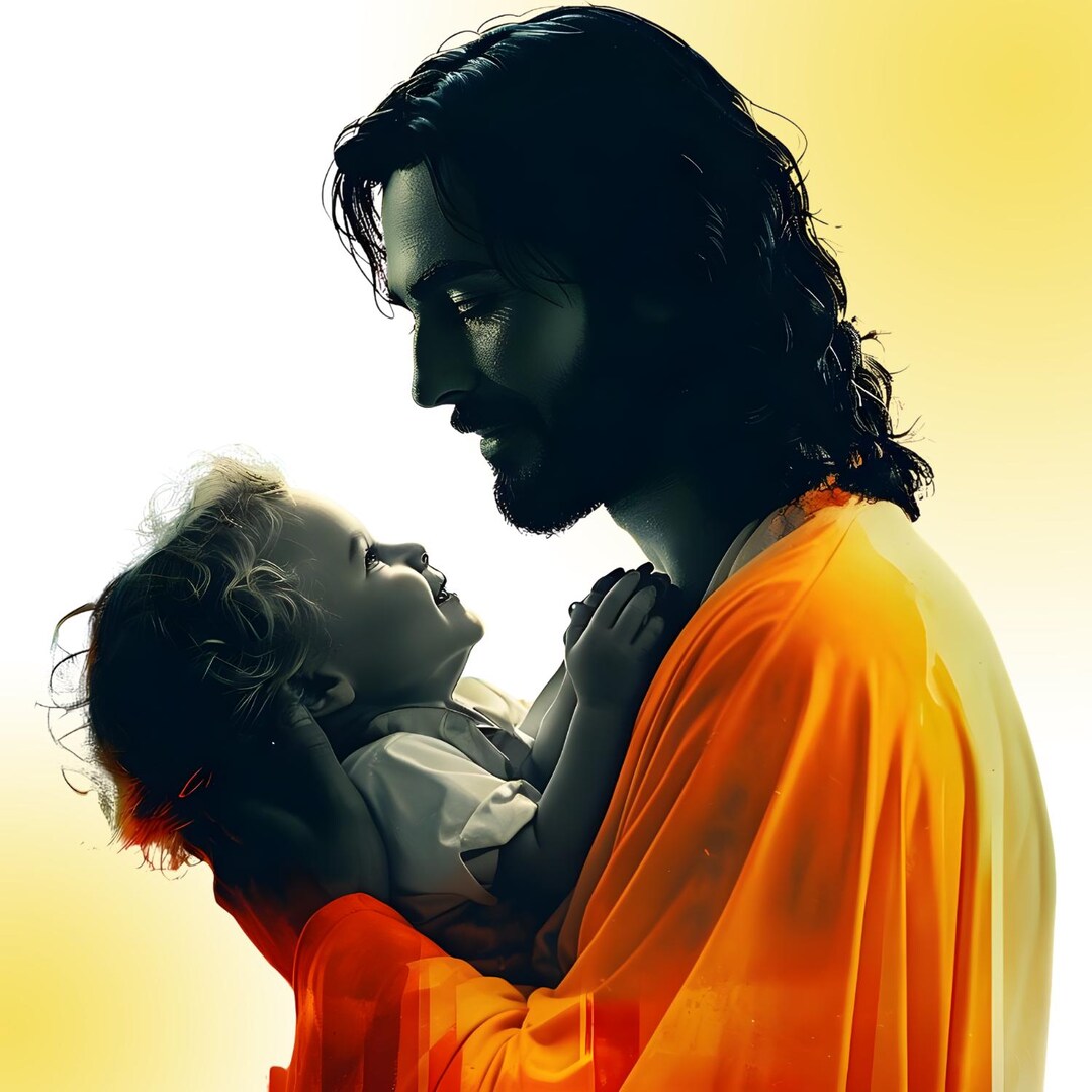 Jesus and Child- PNG -safe in My Arms- Home With Jesus- Jesus the ...