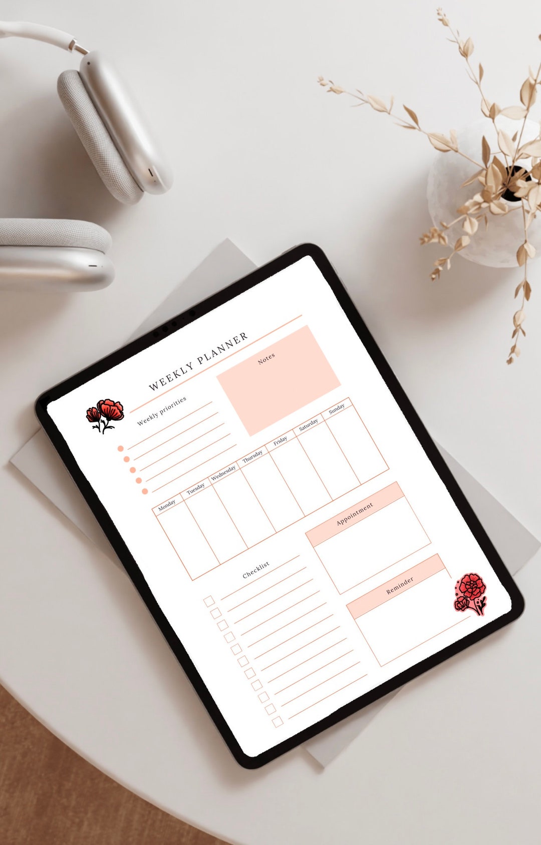 Digital Weekly Planner, Printable Weekly Planner, Weekly Tracker - Etsy