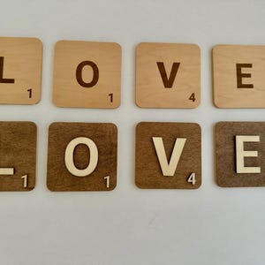 Scrabble Wall Wooden Tiles Word Tiles Wooden Letters Gift Housewarming ...