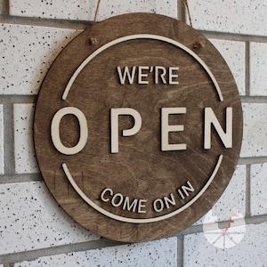 Rustic Wooden Open Sign Handcrafted Welcome Door Plaque Perfect for ...