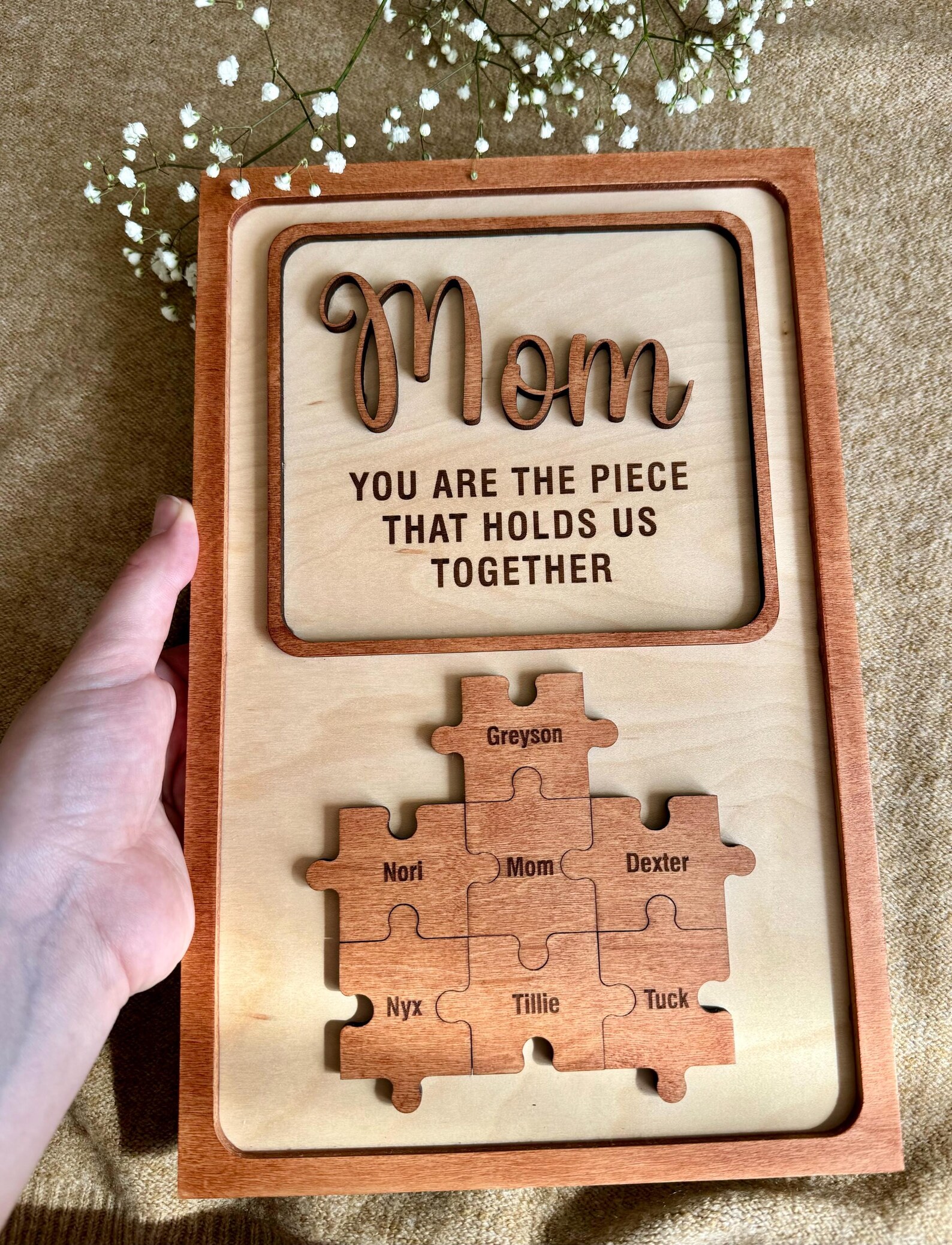 Personalized Wood Puzzle Piece Sign – Custom Family Gift - Etsy