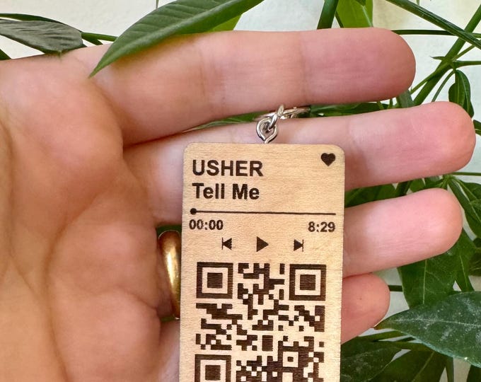 Scannable Personalized Spotify Code Keychain, Wood Custom Engraved ...