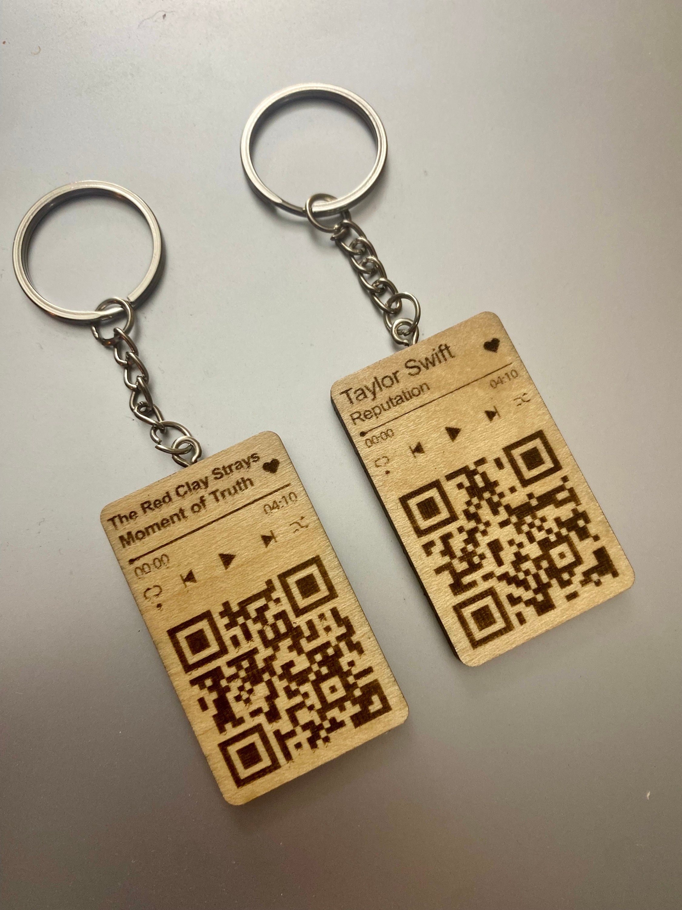 Taylor Swift Scannable QR Code Music Keychain our Song Anniversary Gift ...