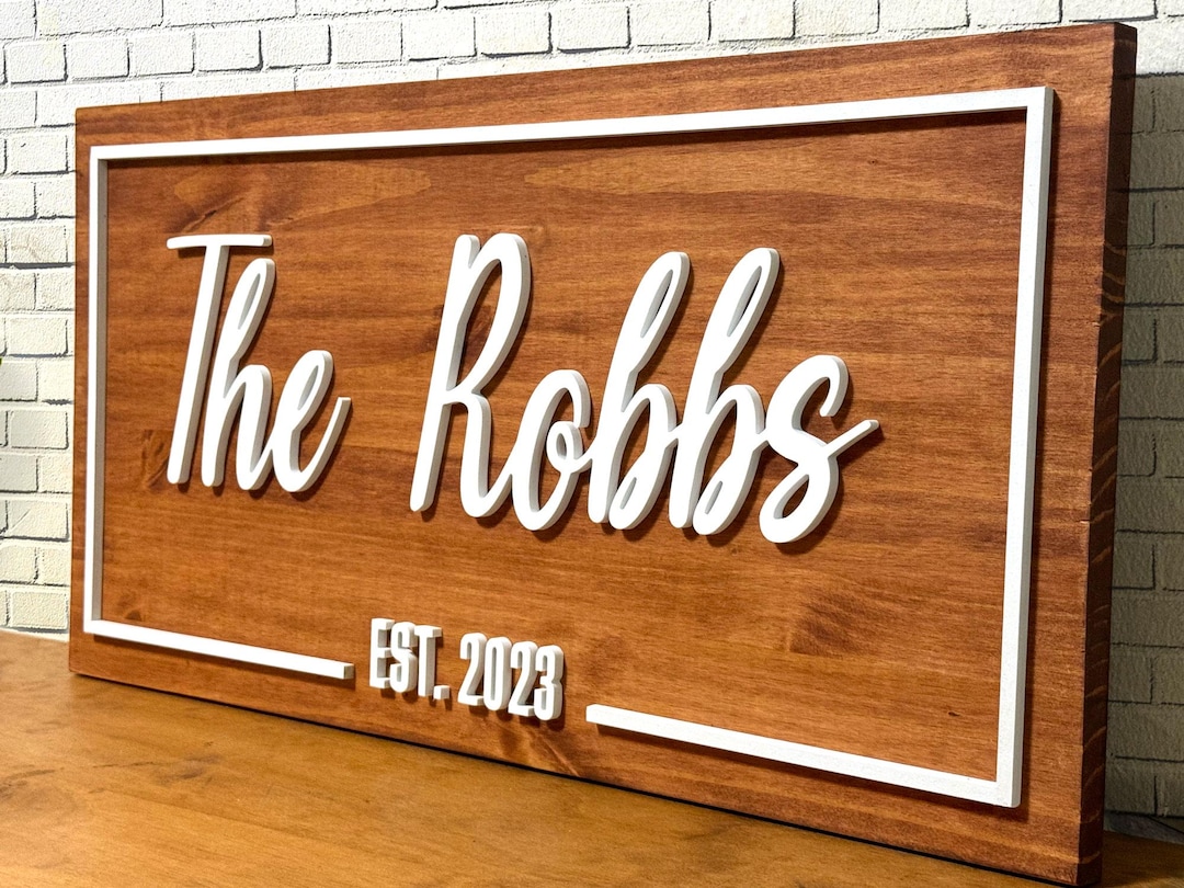 Custom Family Name Sign Board, Wooden Surname Plaque, Wood Wall Art ...