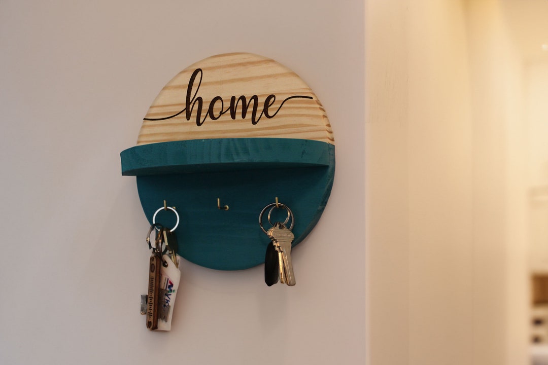 Key Holder for Wall, Rustic Wooden Key Holder Wall Mounted Organizer ...