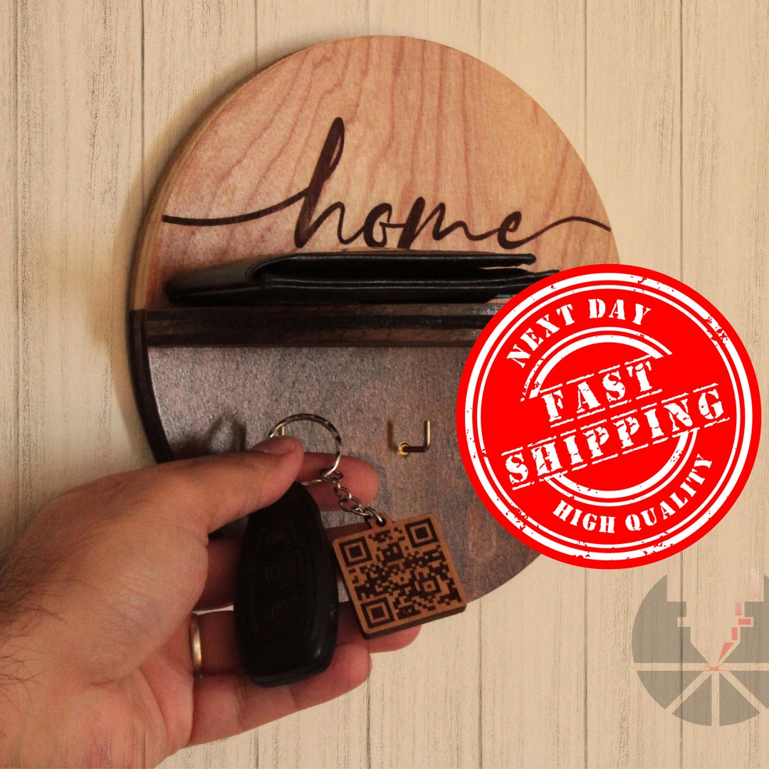 Key Holder for Wall, Rustic Wooden Key Holder Wall Mounted Organizer ...