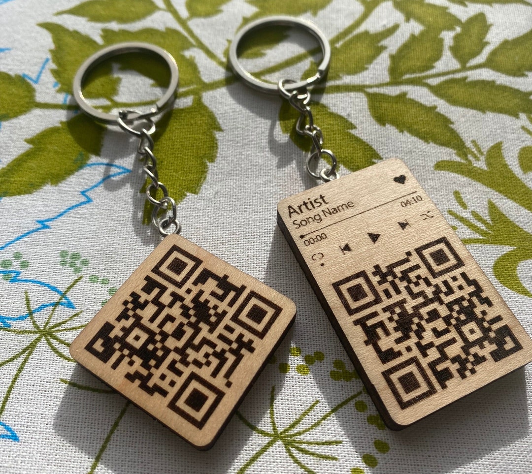 Apples Music Keychain QR Code Scannable Music Code Keychain Gift Our ...