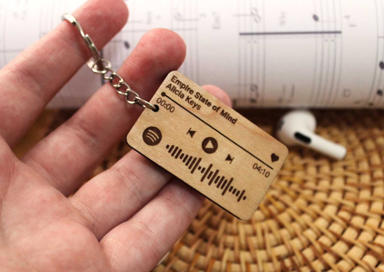 Custom Spotify Code Wood Keychain: Personalized Music Gift - Etsy