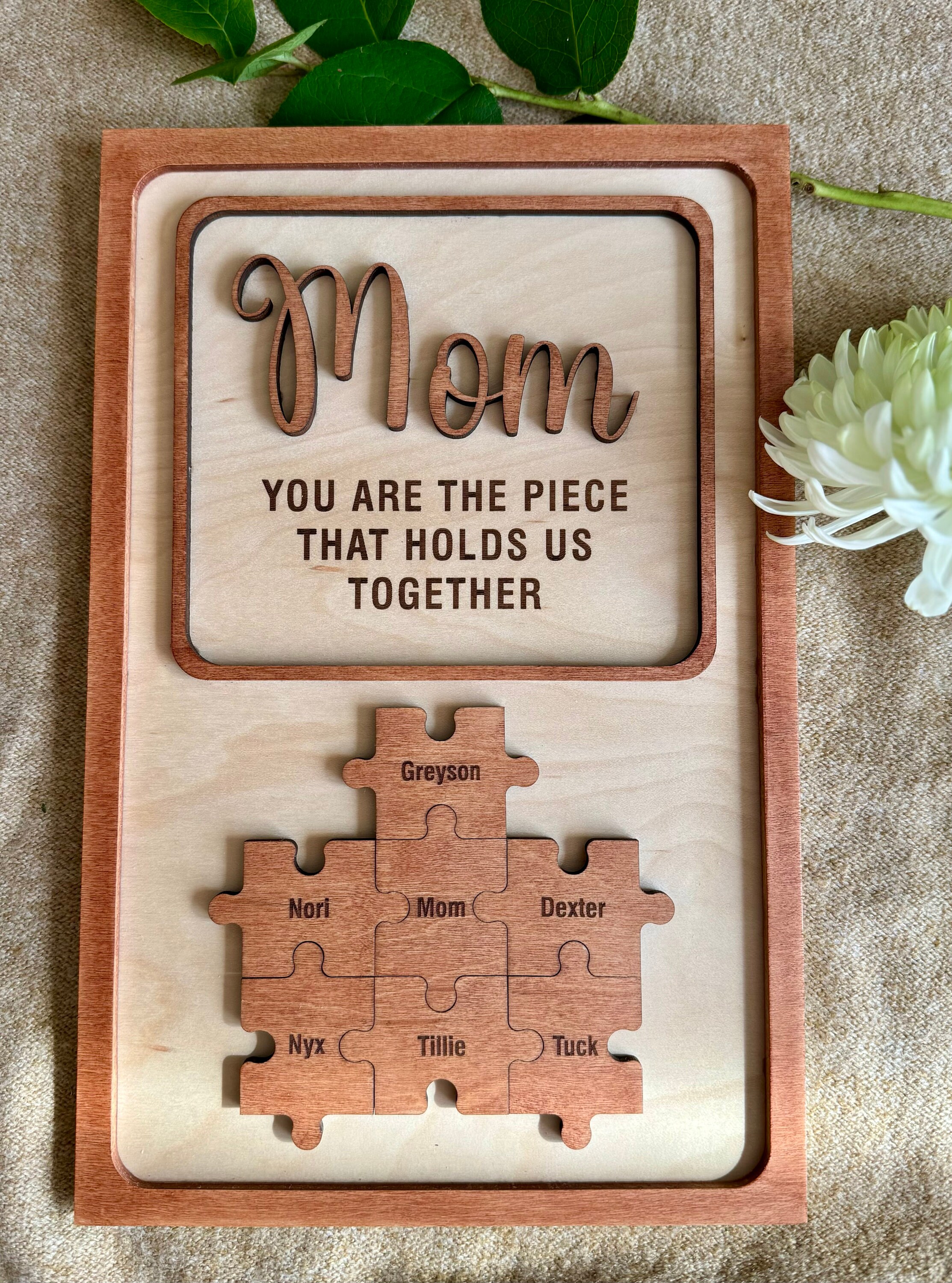 Personalized Wood Puzzle Piece Sign – Custom Family Gift - Etsy