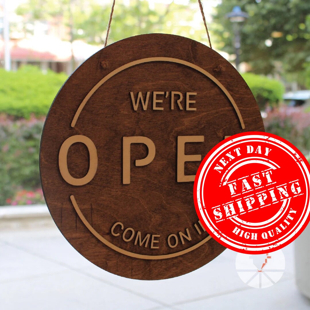 Rustic Wooden Open Sign Handcrafted Welcome Door Plaque Perfect for ...