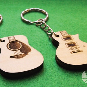 Engraved Wooden Guitar Keychain: Personalized Music Lover Gift - Etsy
