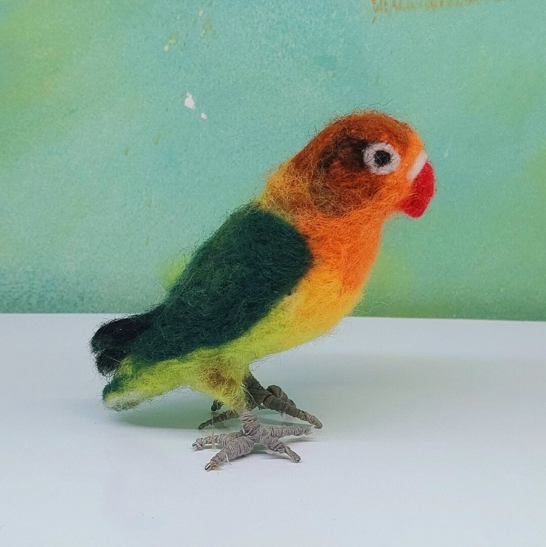 Needle Felted Bird, Parrot Sculpture, Felting Animal, Unique Art ...
