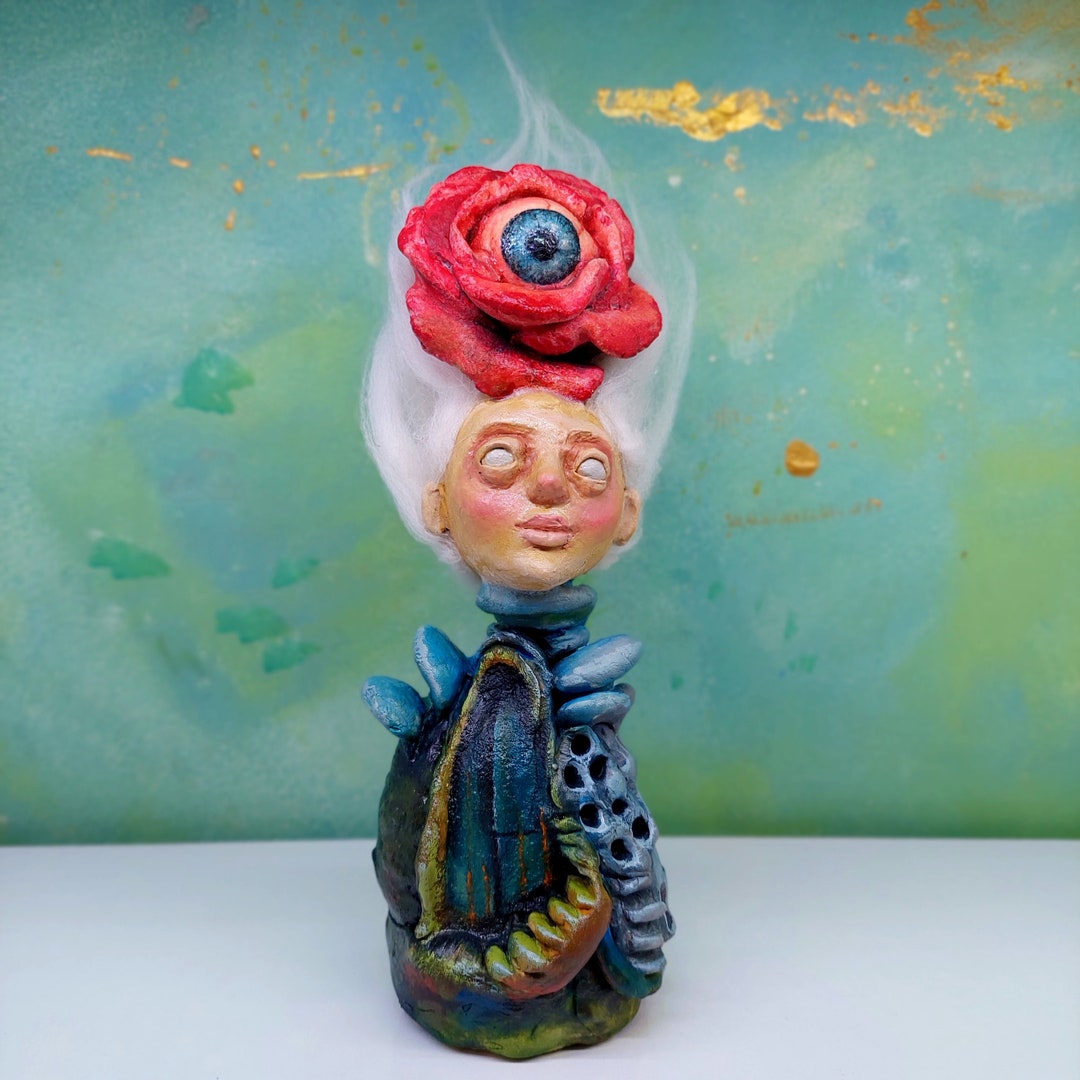 OOAK Handmade Art Doll, Clay Figurine, Surreal Spooky Figure, Creepy ...