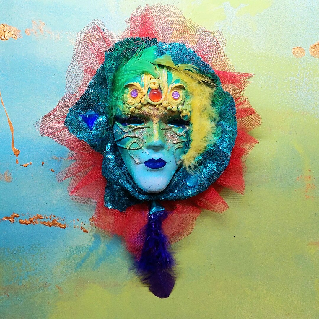 Mask Wall Decoration, Carnival Home Decor,venetian Mask, Handmade Wall ...
