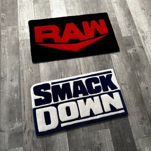 Handmade Tufted WWE Smackdown and Raw Floor Rug Bundle - Etsy