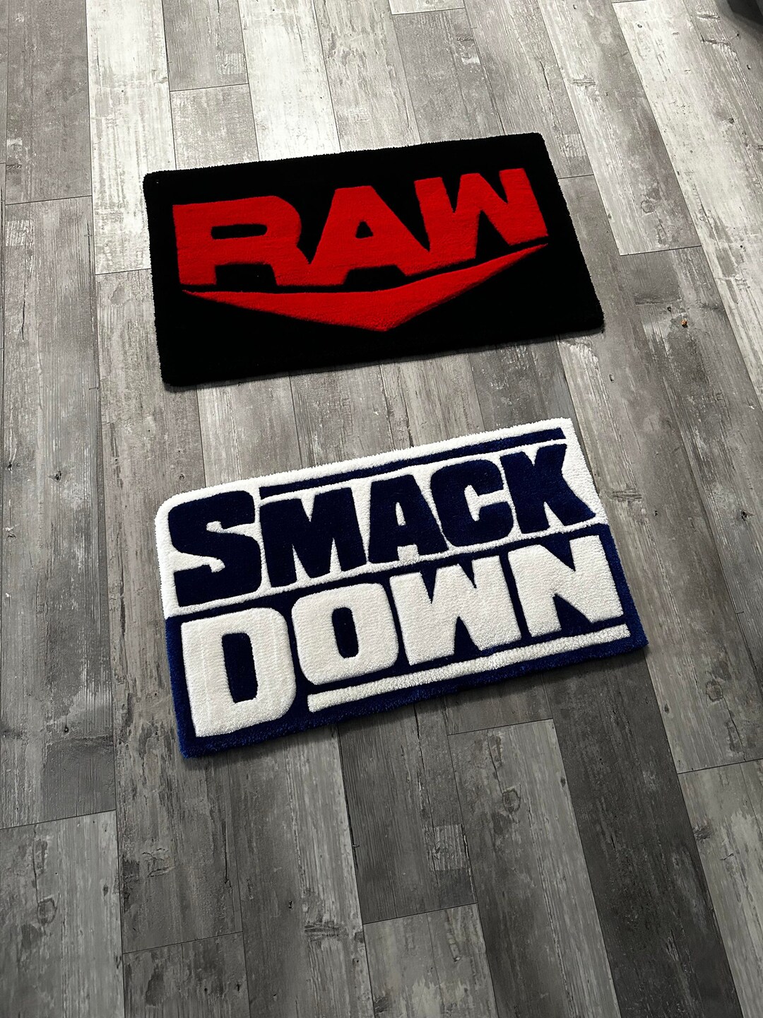 Handmade Tufted WWE Smackdown and Raw Floor Rug Bundle - Etsy