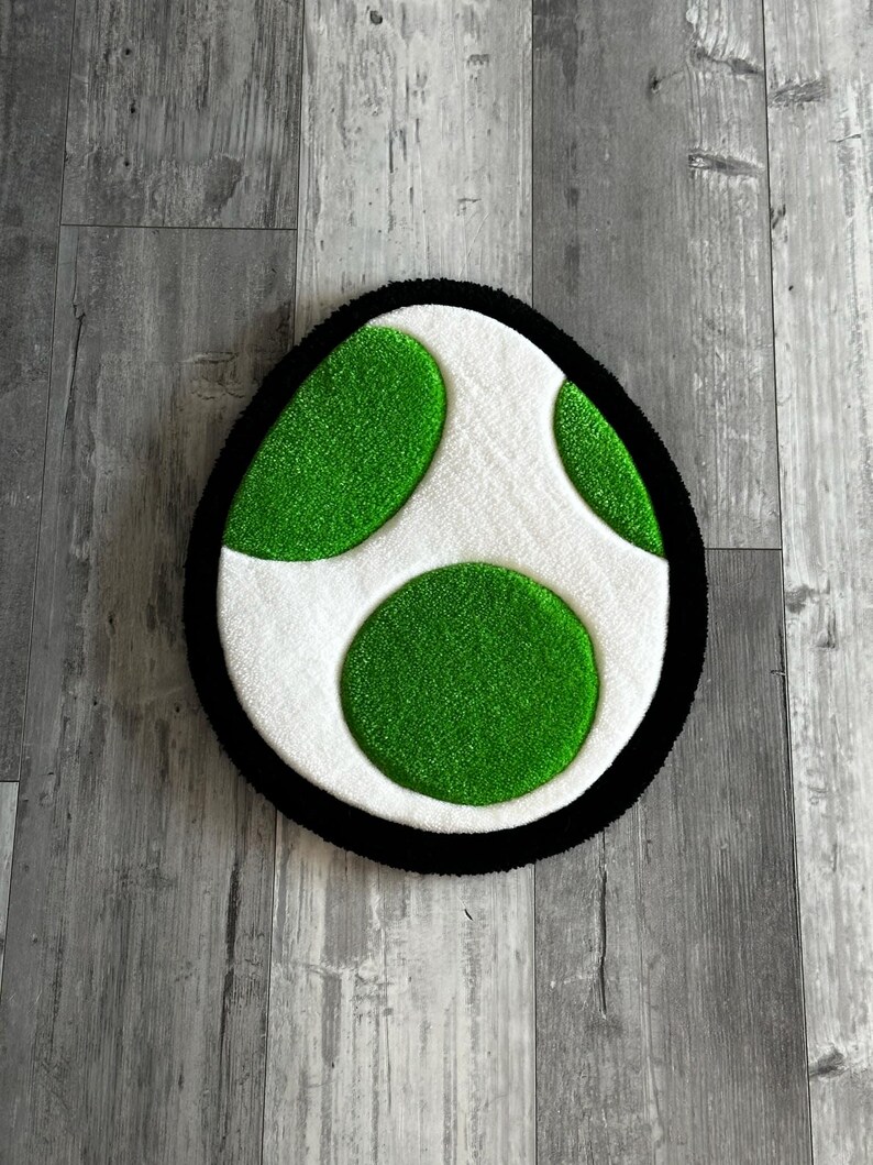 Bundle of 2 - Handmade Tufted Yoshi Egg Floor Rug - Etsy