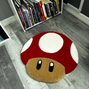 Handmade Tufted Mario Mushroom Floor Rug - Etsy