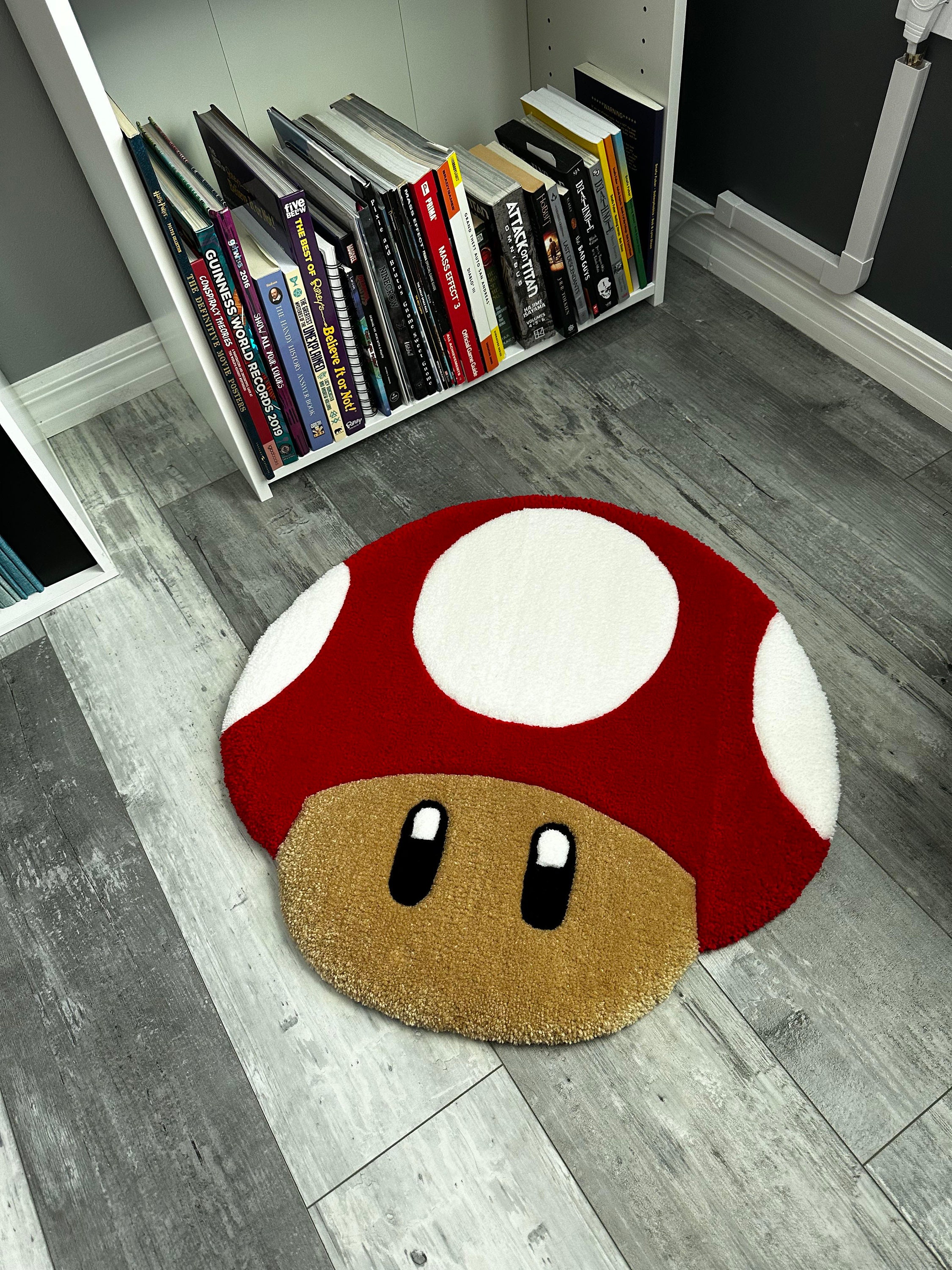 Handmade Tufted Mario Mushroom Floor Rug - Etsy
