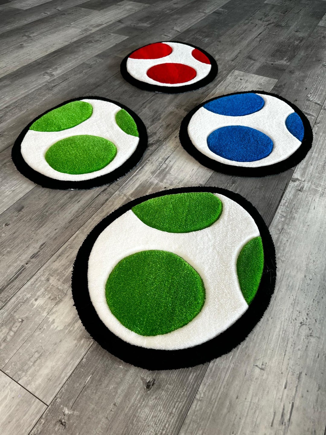 Bundle of 2 - Handmade Tufted Yoshi Egg Floor Rug - Etsy