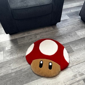 Handmade Tufted Mario Mushroom Floor Rug - Etsy