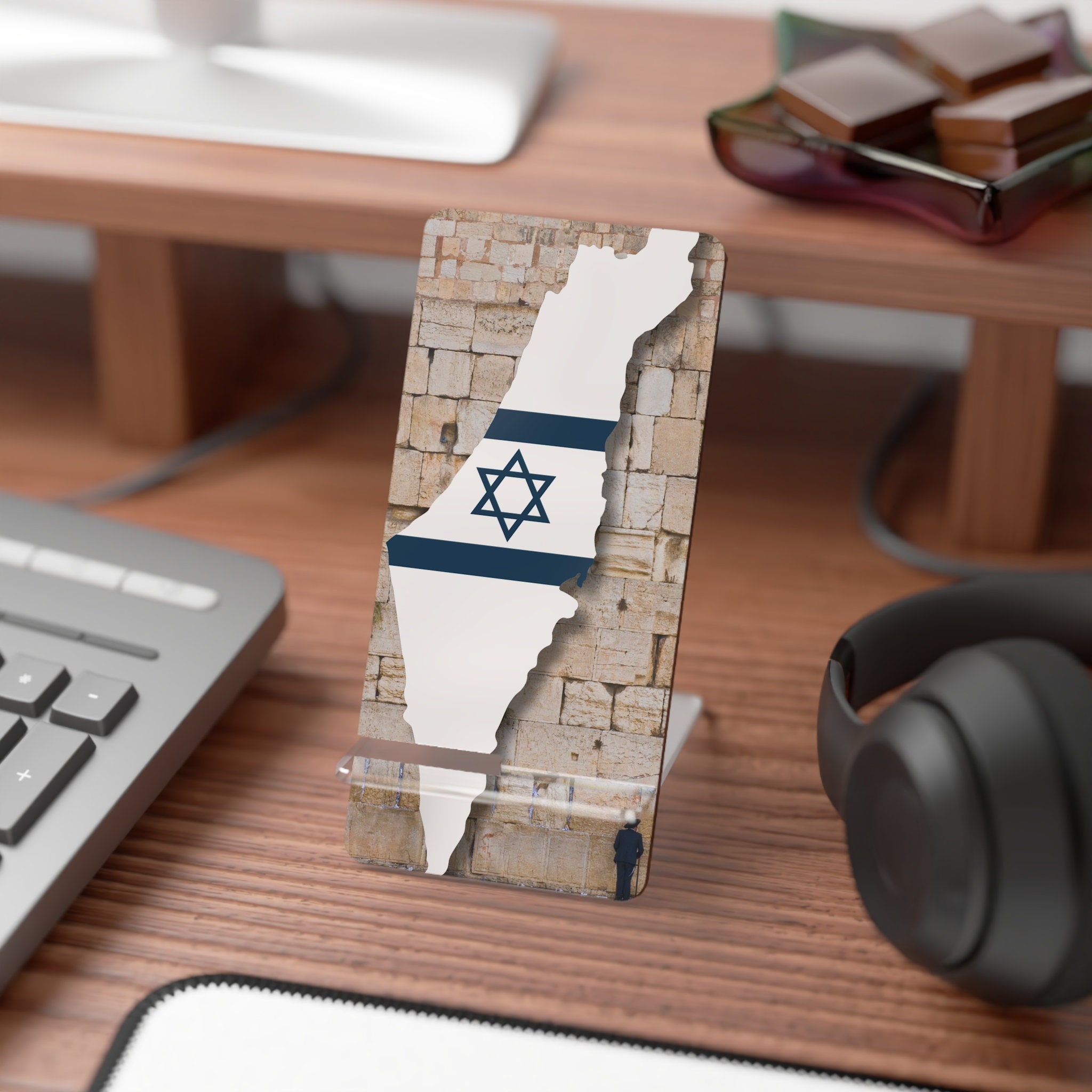 Holy Land Serenity: Map of Israel and the Western Wall Mobile - Etsy