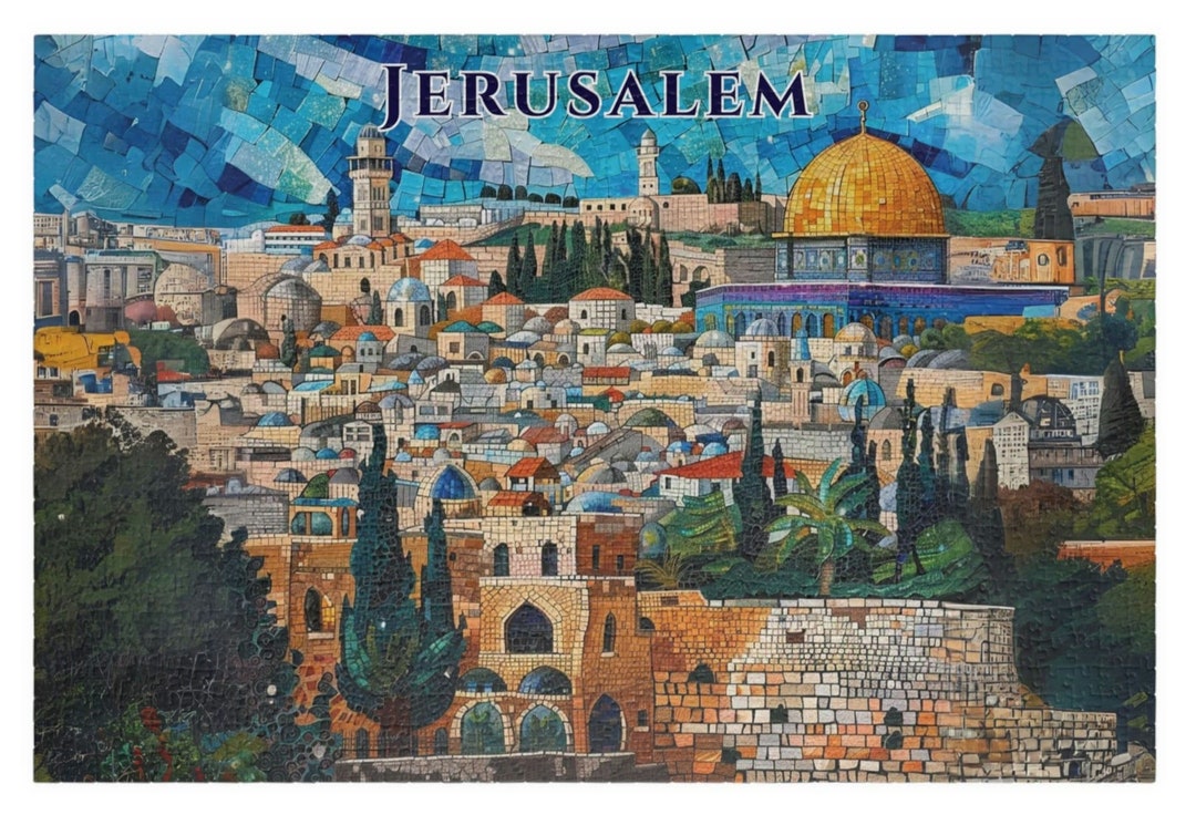 Jerusalem Mosaic Puzzle: 1014 Piece Judaica Art, Family Game Night ...