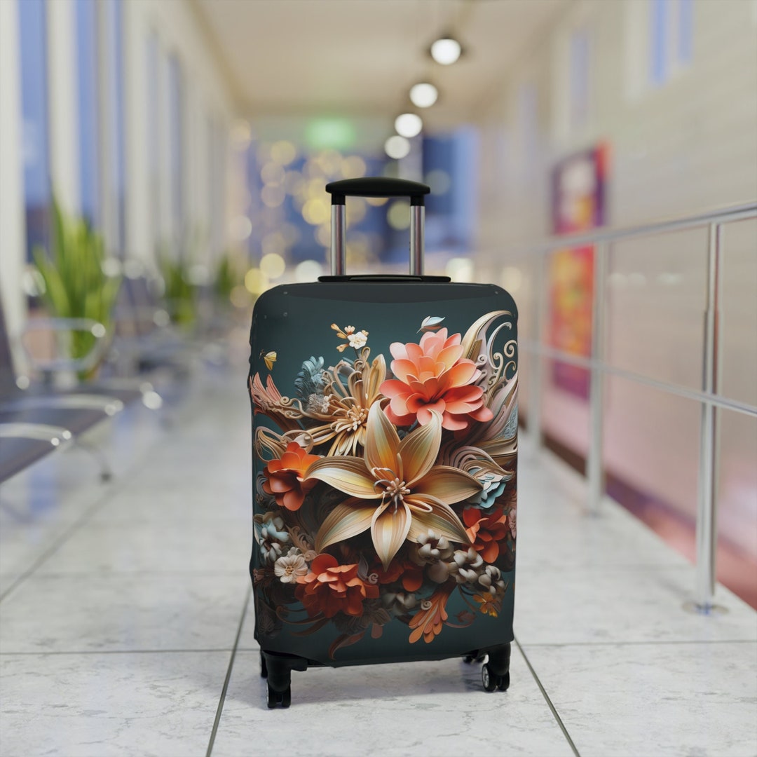 3D Flowers Suitcase Cover: Elevate Your Travel With Blossoming Beauty ...
