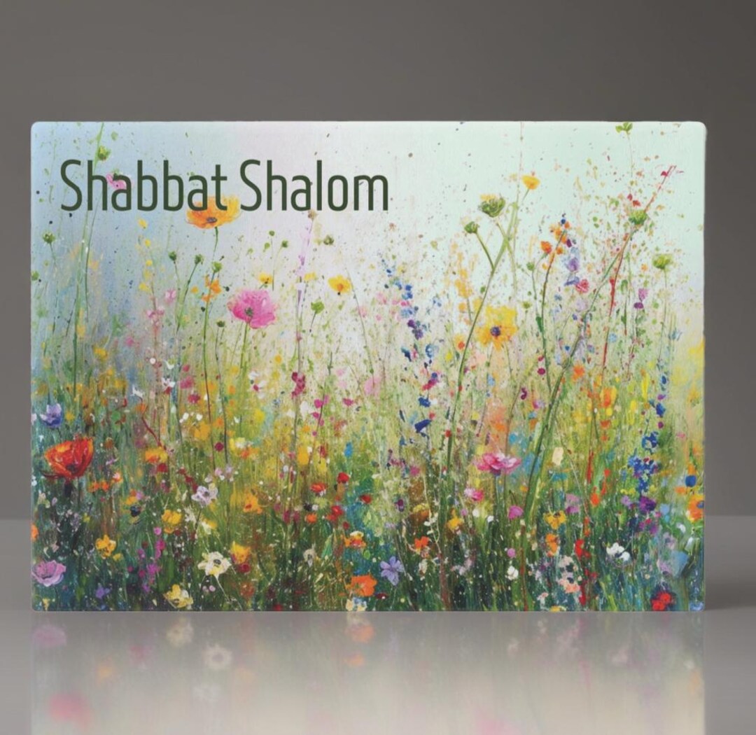 Shabbat Shalom Floral Challah Board: Tempered Glass Jewish Art - Etsy