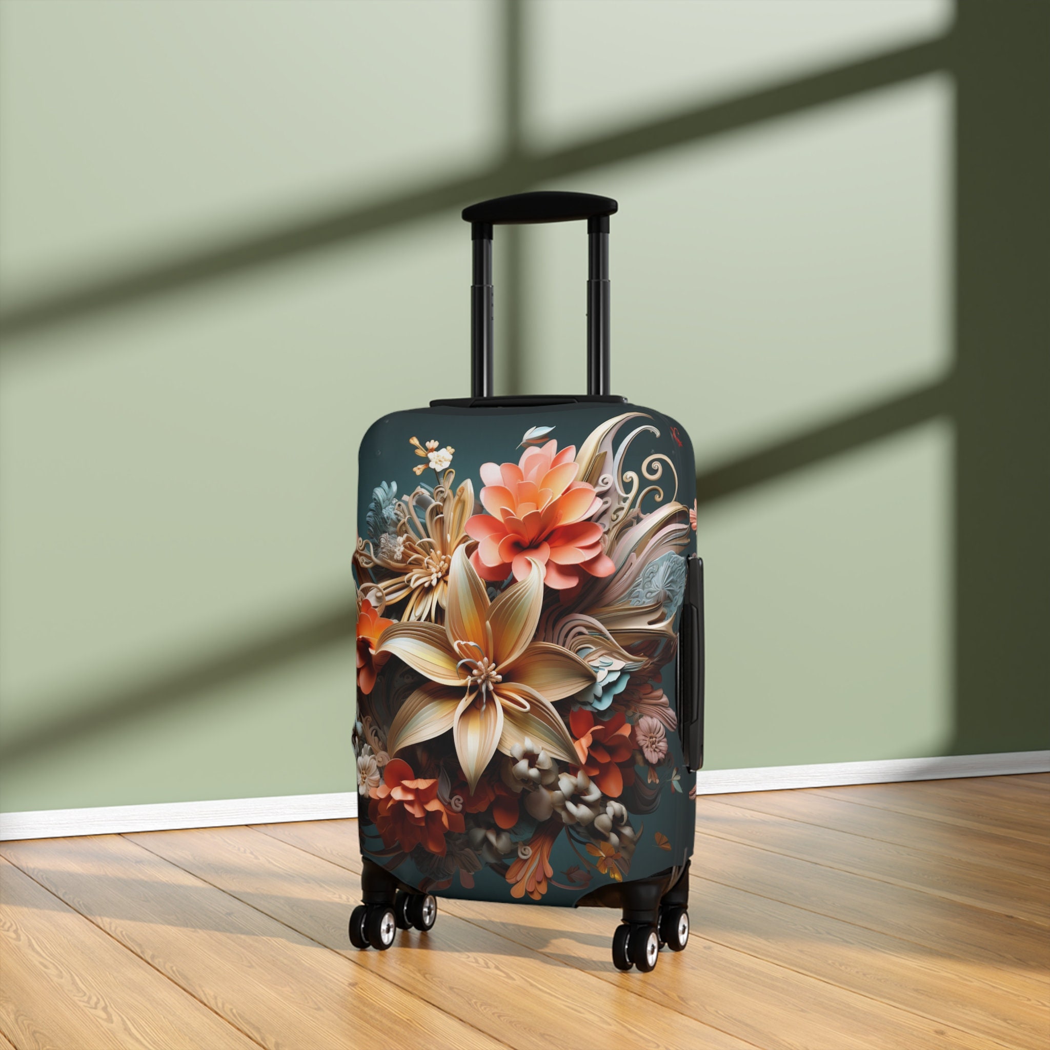 3D Flowers Suitcase Cover: Elevate Your Travel With Blossoming - Etsy