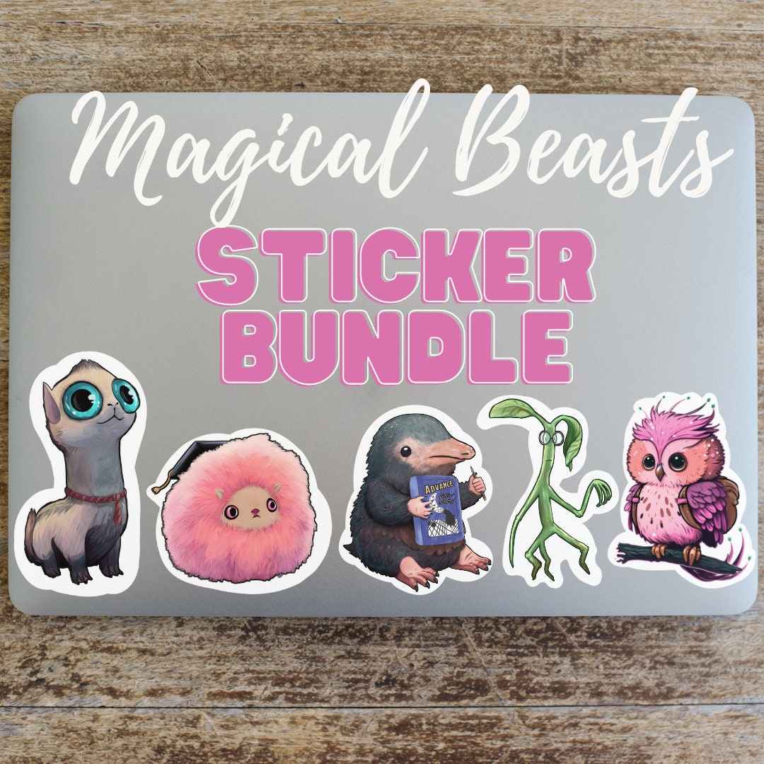 Magical Beasts Sticker Bundle, Wizard School Stickers, HP Fan Gift, HP ...