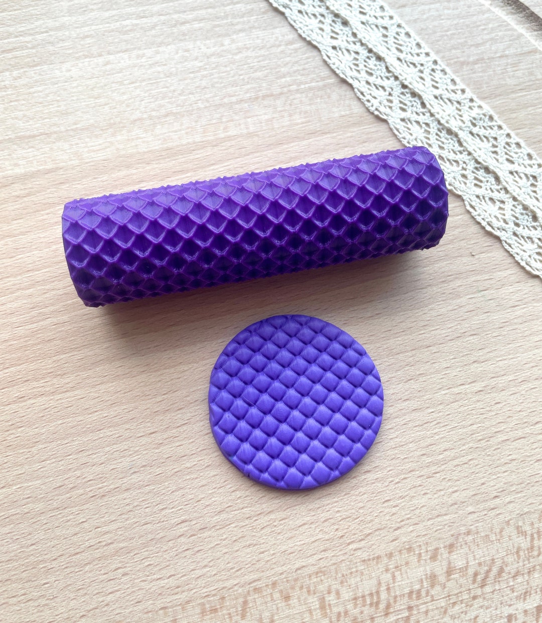 Dragon Scales Polymer Clay Texture Roller: Seamless Pattern, 80x24 Mm ...