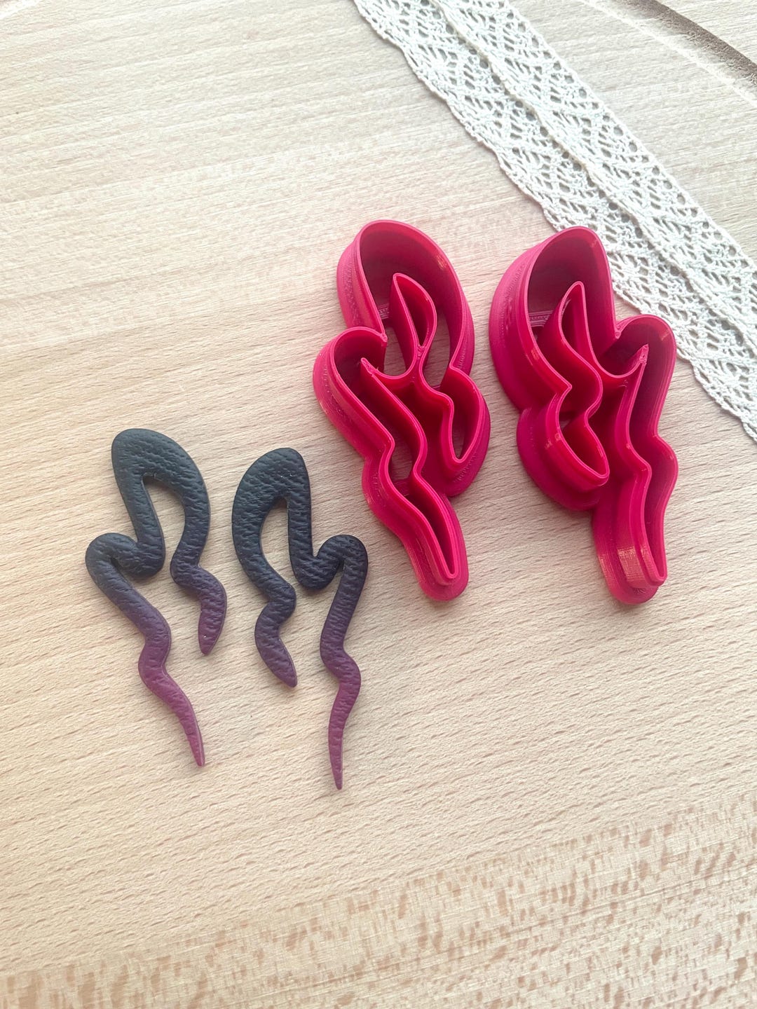 Abstract Polymer Clay Earring Cutters: Dangle Boho Clay Tools - Etsy