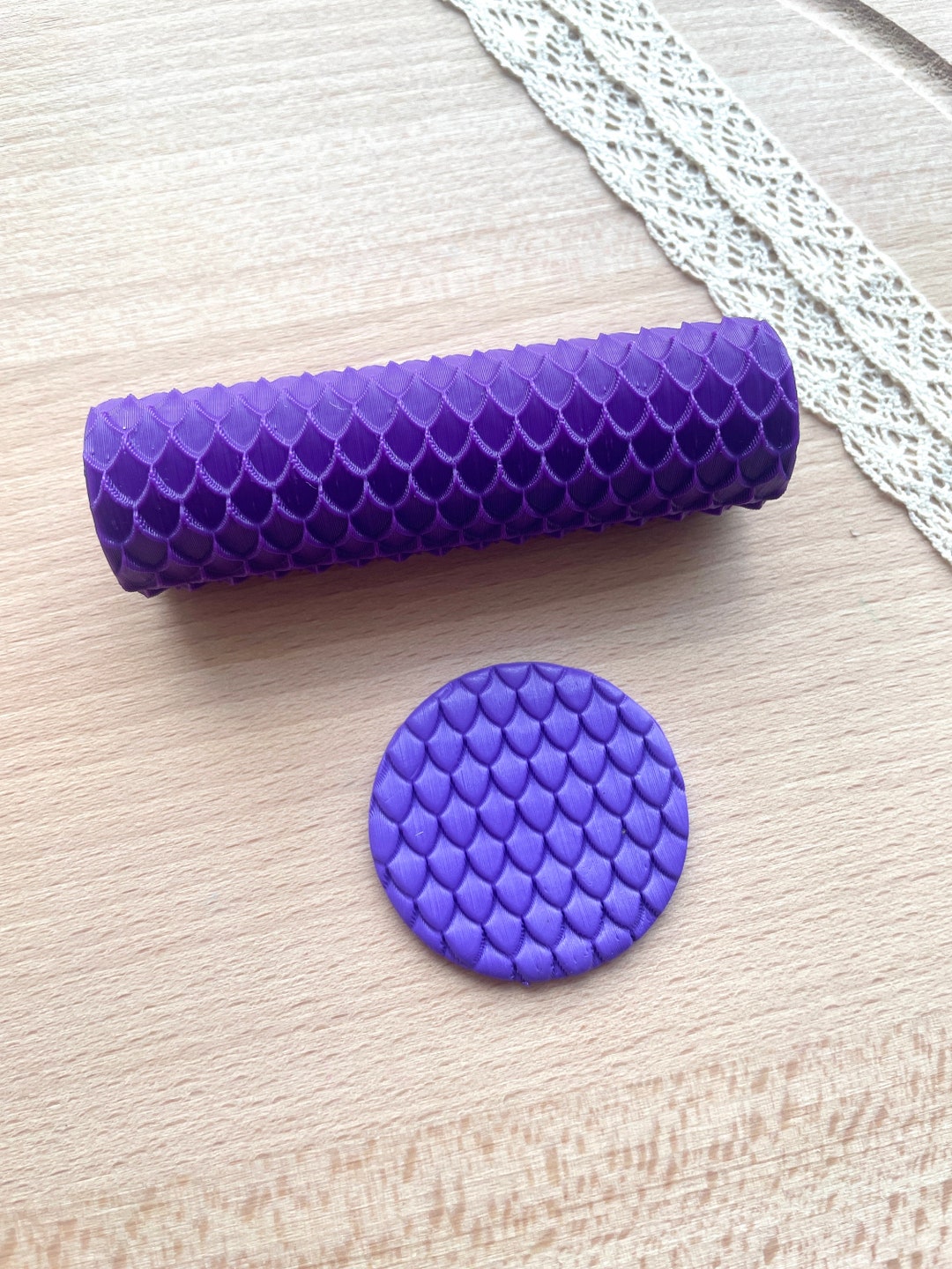 Dragon Scales Polymer Clay Texture Roller: Seamless Pattern, 80x24 Mm ...