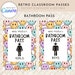 Retro Theme Classroom Bathroom/hall Passes for Teachers, Canva Editable ...