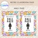 Retro Theme Classroom Bathroom/hall Passes for Teachers, Canva Editable ...